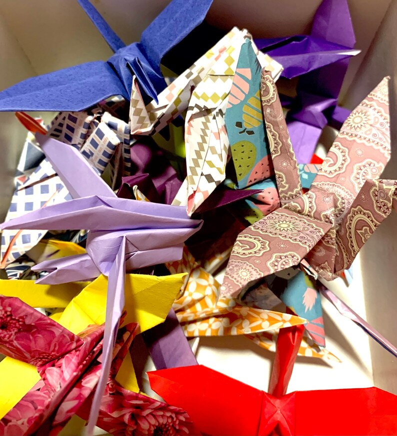 10 Individual Origami Paper Cranes - Etsy