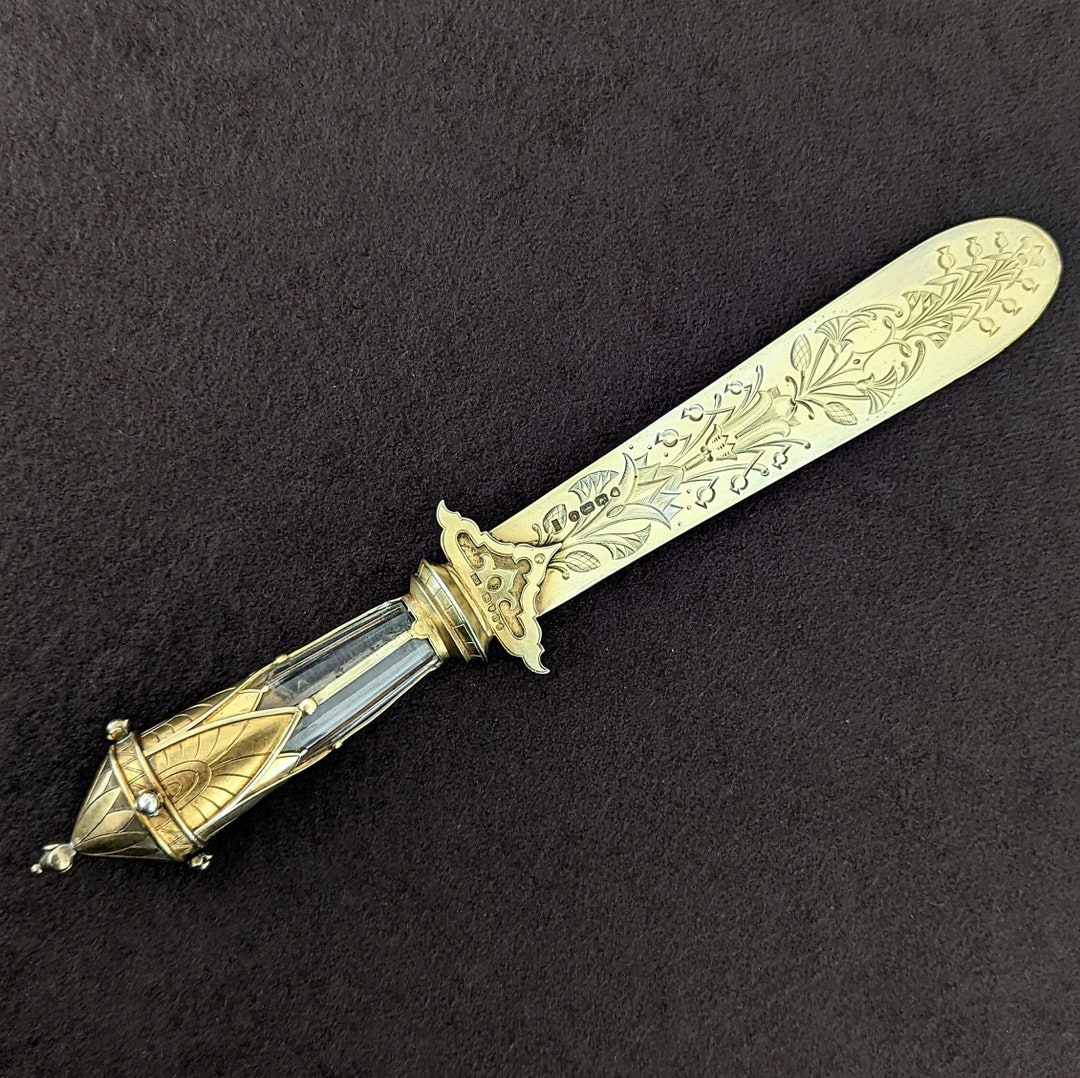 Exceptional Victorian Sterling Silver Gilded Paper Knife by E.H ...