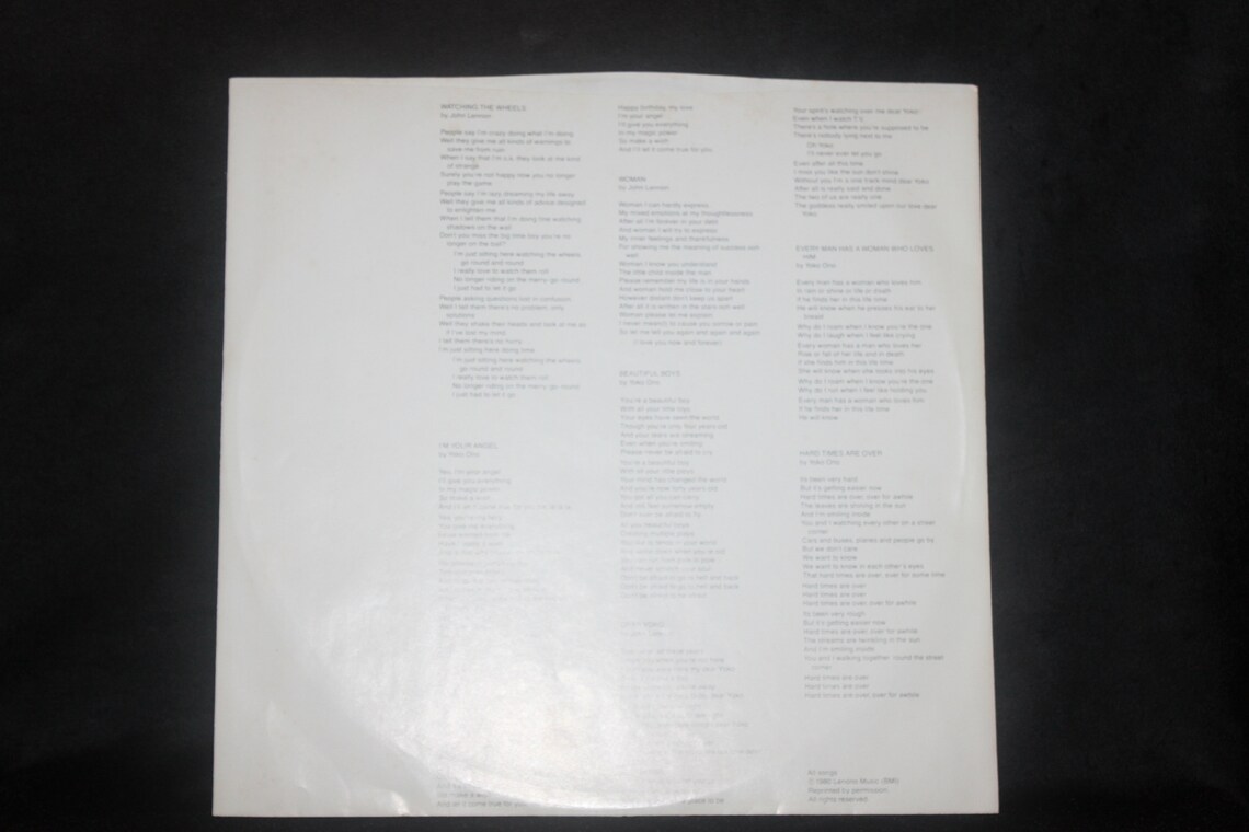 John Lennon Yoko Ono "double Fantasy" LP 1980 1st Press Geffen GHS-2001 ...