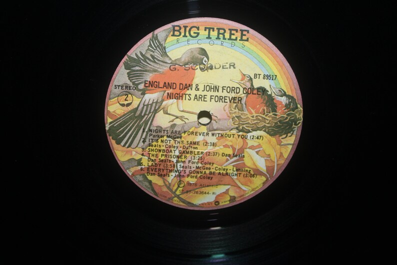 England Dan & John Ford Coley "nights Are Forever" LP 1976 Big Tree BT ...