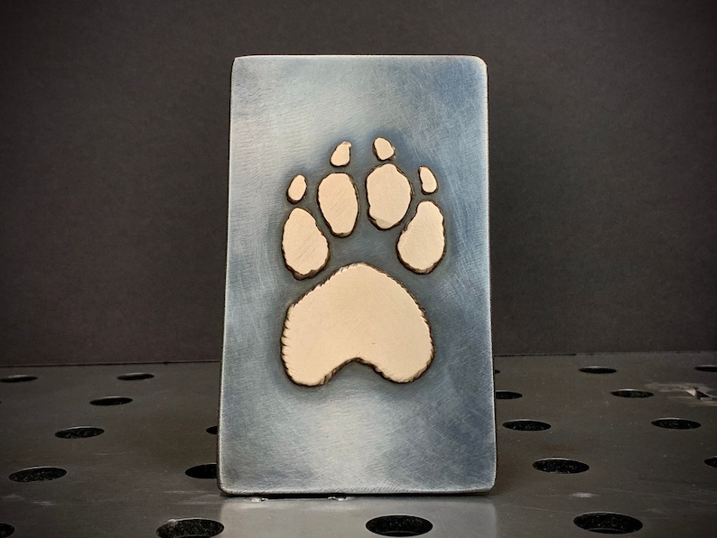 Welded Paw Print Dog Artwork • Metal TIG Brazed Sculpture! Great Gift ...