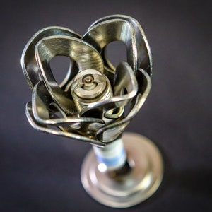 Spark Plug Flower • Scrap Metal Rose Welded Upcycled Artwork - Gift for ...