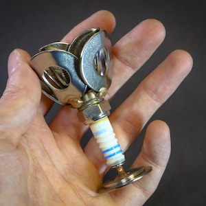 Spark Plug Flower • Scrap Metal Rose Welded Upcycled Artwork - Gift for ...