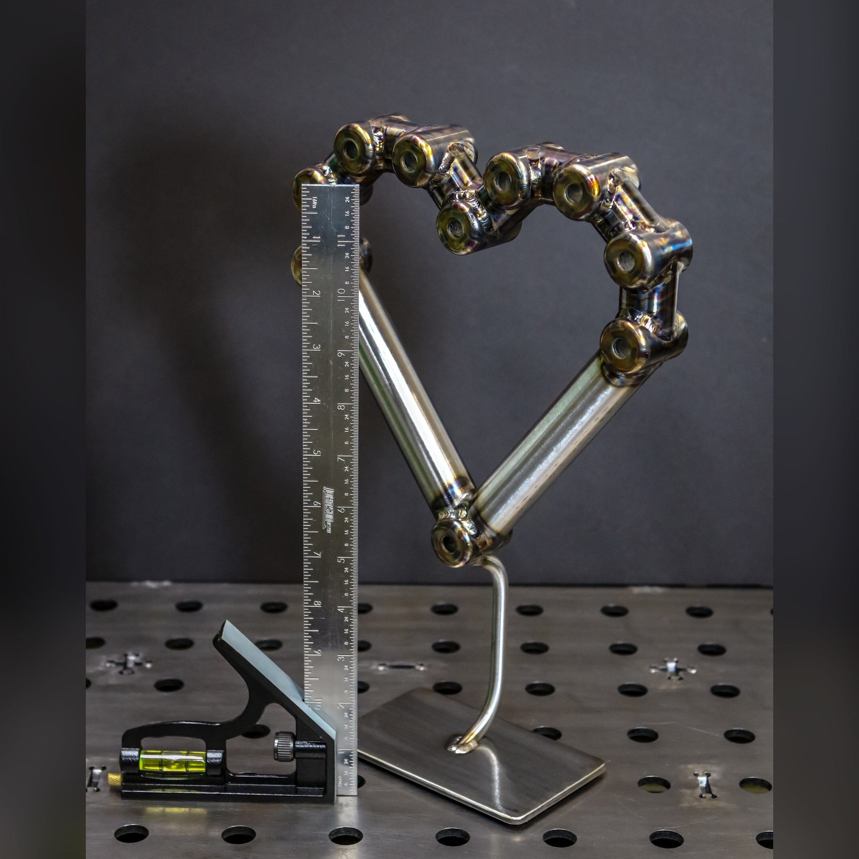 Heart Tube Frame Statue Welded Metal Art Perfect Gift for Valentines ...