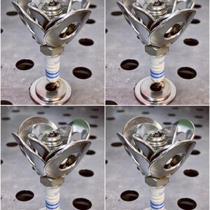 Spark Plug Flower • Scrap Metal Rose Welded Upcycled Artwork - Gift for ...