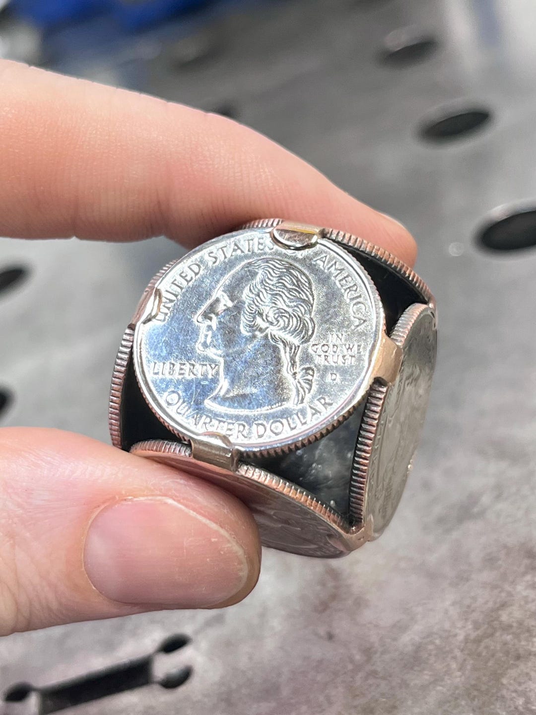 Novelty Dice, Real Coins Heads/tails US Quarter Welded Novelty Coinflip ...