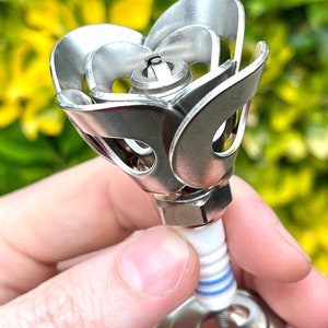 Spark Plug Rose - Scrap Metal Flower Welded Upcycled Car Parts Artwork ...