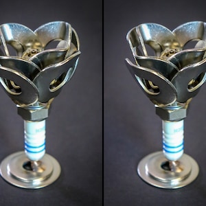Spark Plug Flower • Scrap Metal Rose Welded Upcycled Artwork - Gift for ...