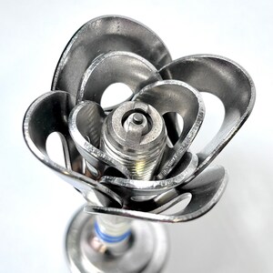 Spark Plug Rose - Scrap Metal Flower Welded Upcycled Car Parts Artwork ...