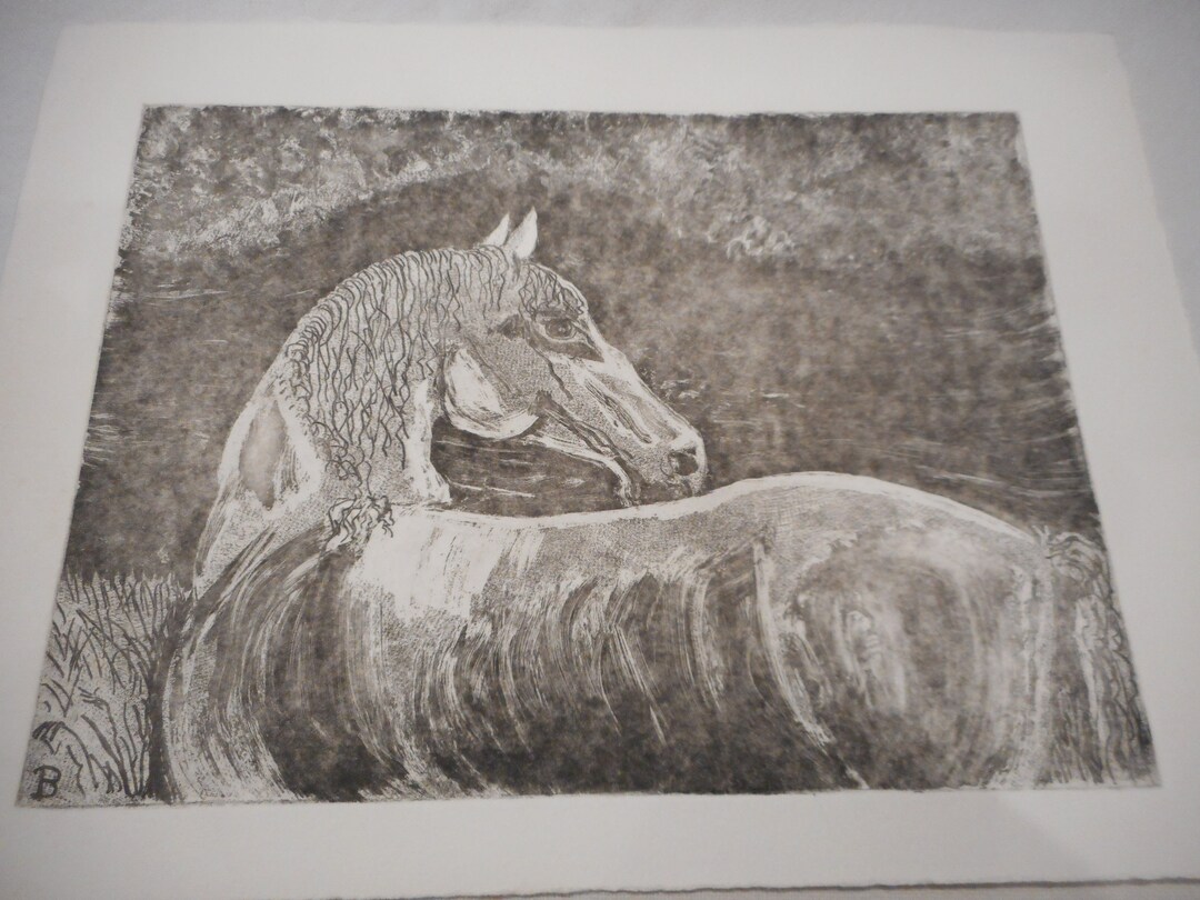 1960s Horse Intaglio Print: Mid-century Modern Original Artwork - Etsy