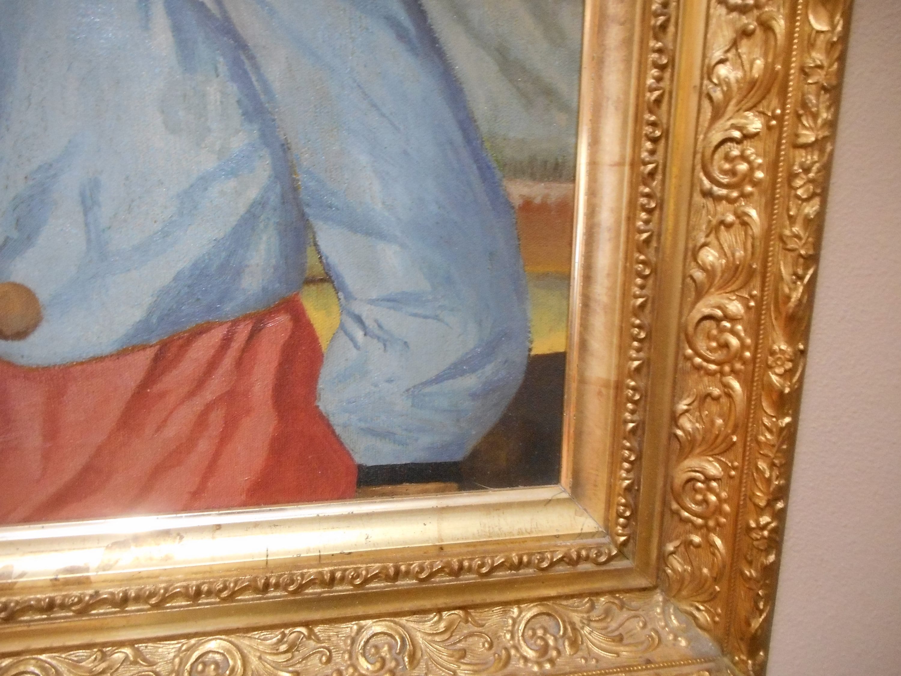 1940's Dutch Girl Portrait in Traditonal Dress in Gilt Ornate Frame ...