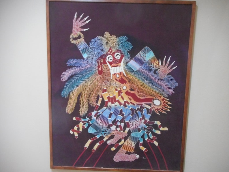 Batik Screen Print Aboriginal Dancer Mid Century Original Wall Art - Etsy