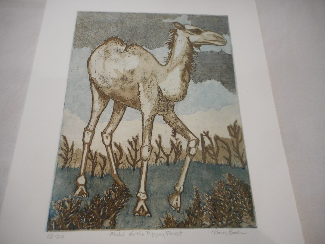 Vintage Abdul the Camel Intaglio Print - Nancy Barth Mid-century ...