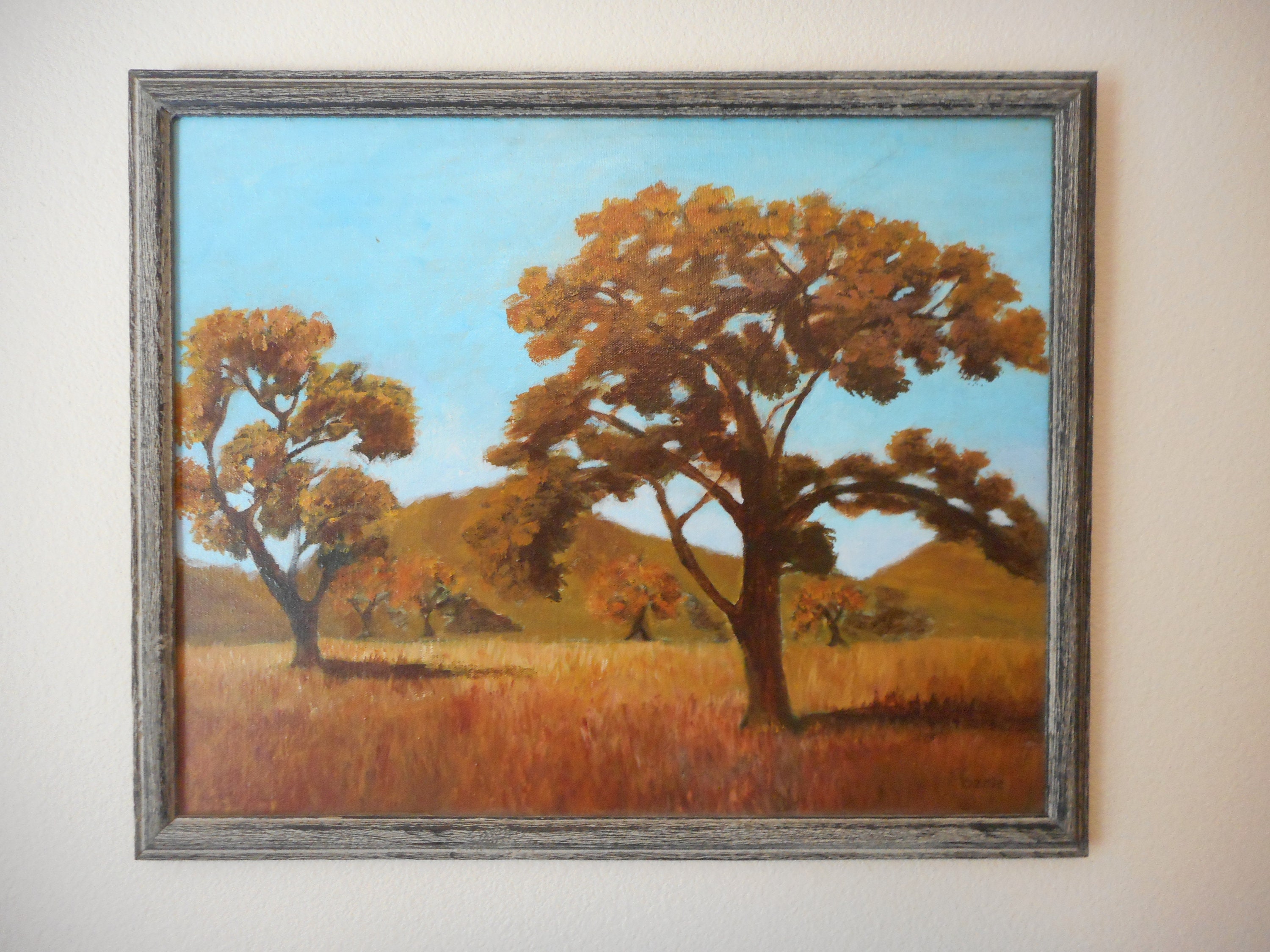 Robles en Rolling Hills Hermosa pintura al óleo enmarcada original ...