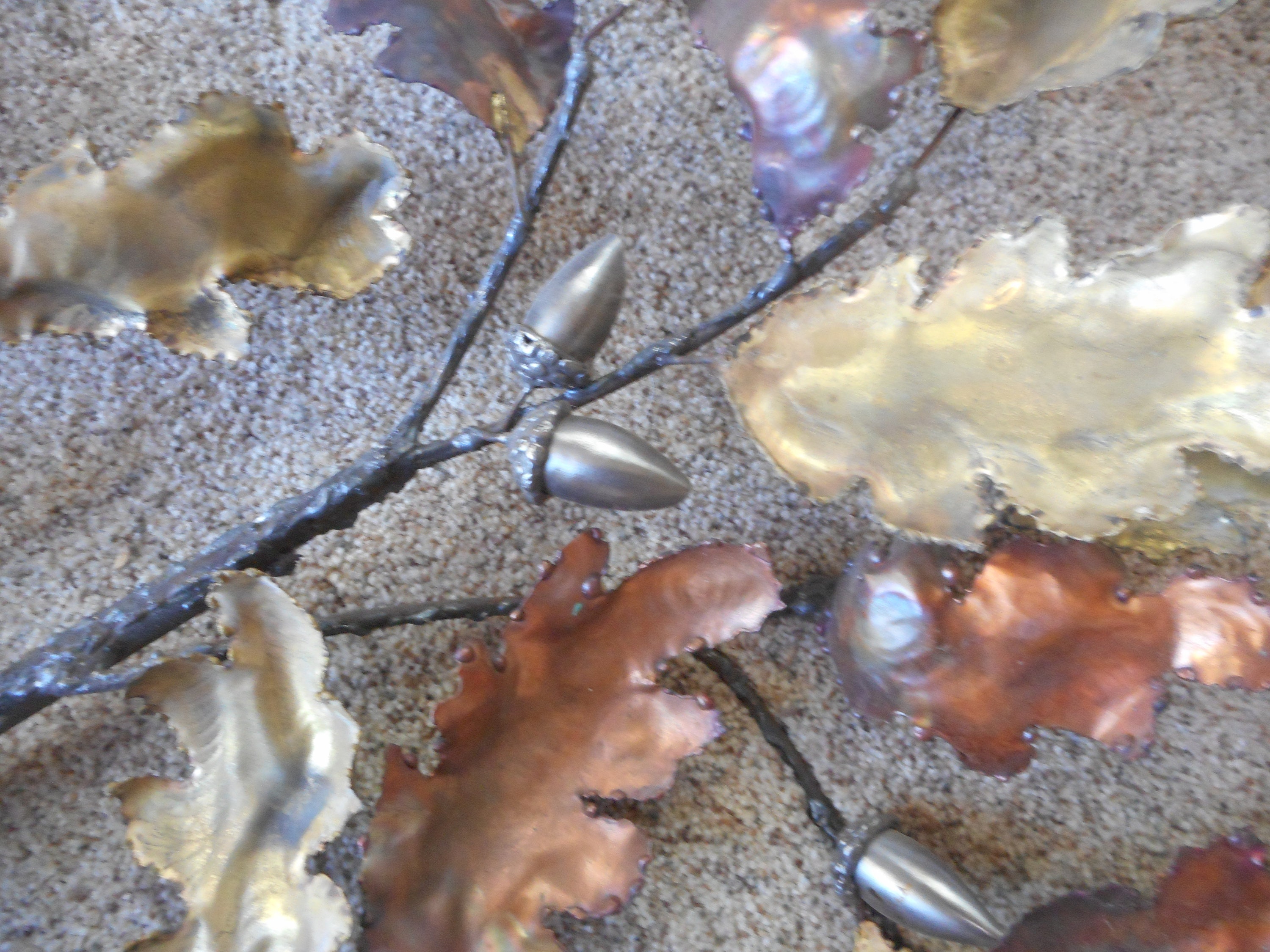 Large Brutalist Metal Sculpture Oak Branch With Acorns Torch - Etsy