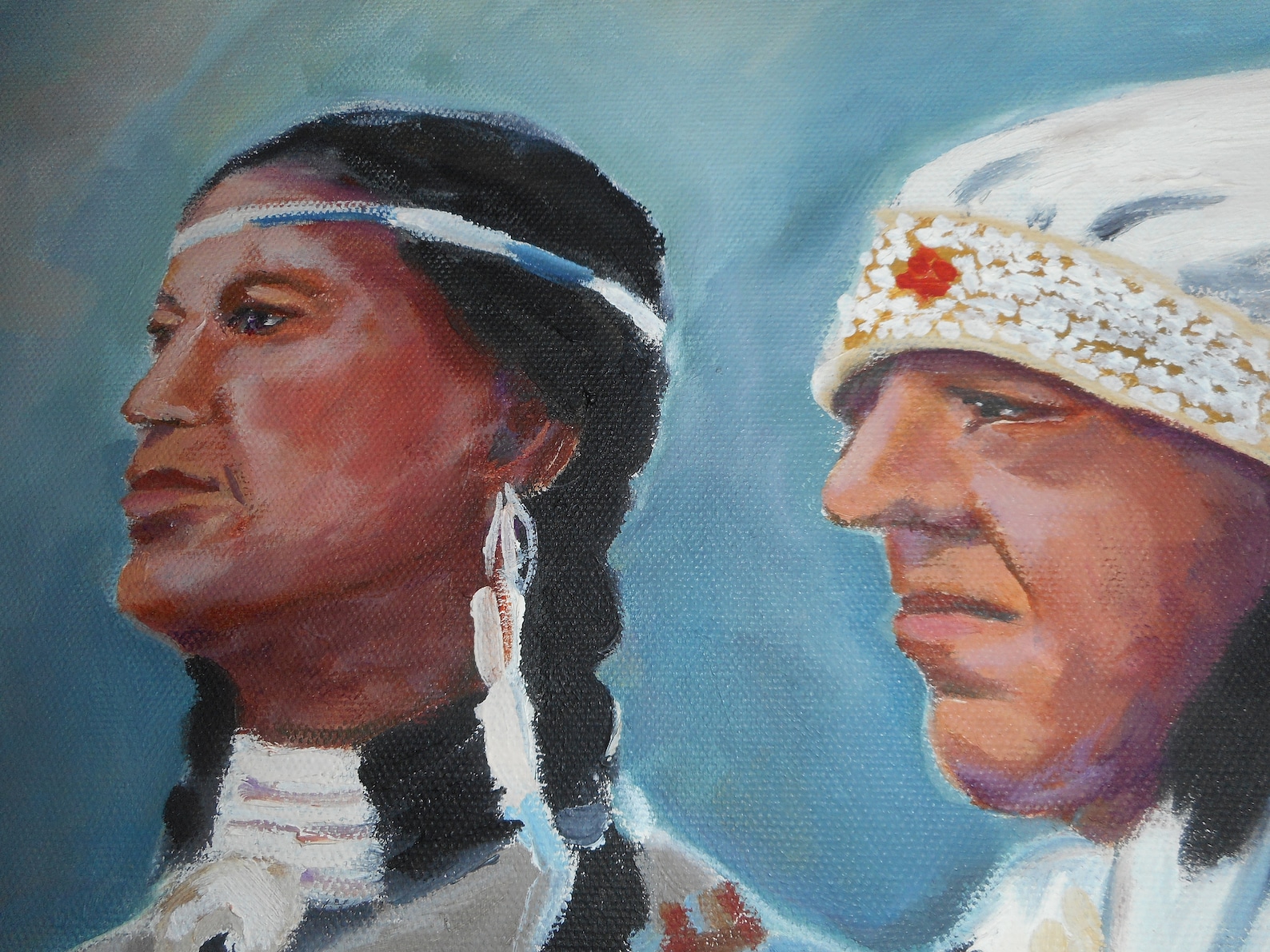 Native American Tribal Council Mid Century Original Oil - Etsy