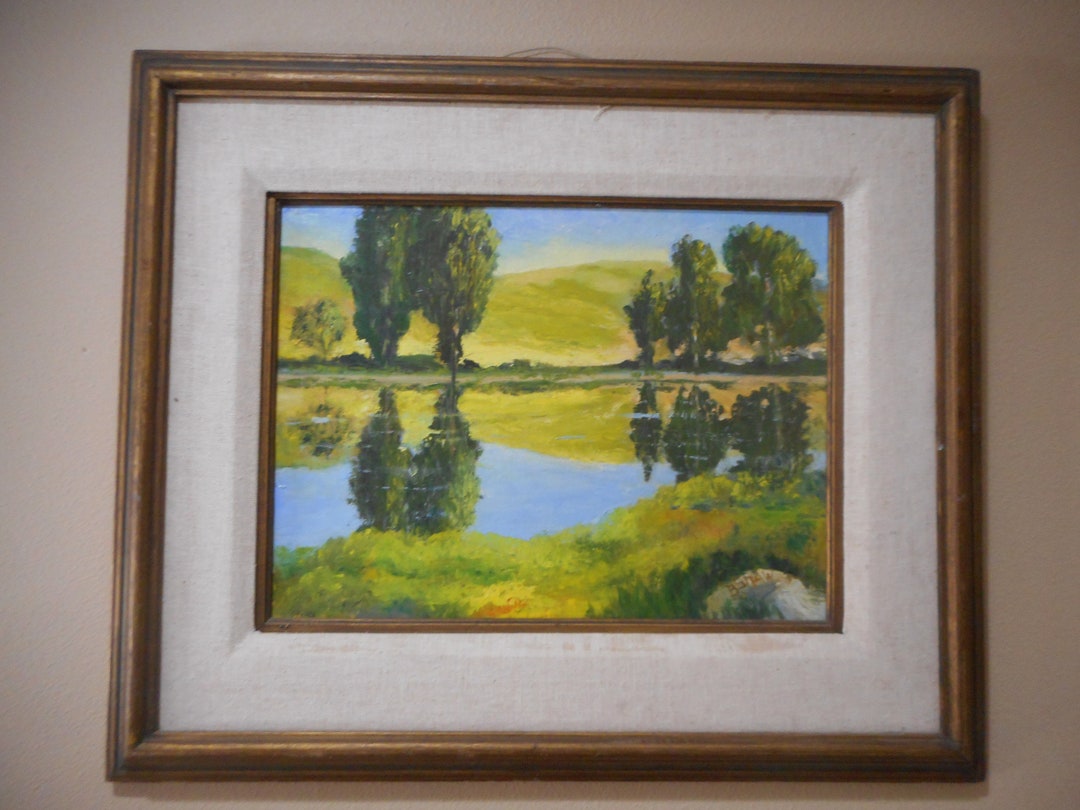 Impressionist Landscape of Pond and Reflection Original Oil Painting - Etsy