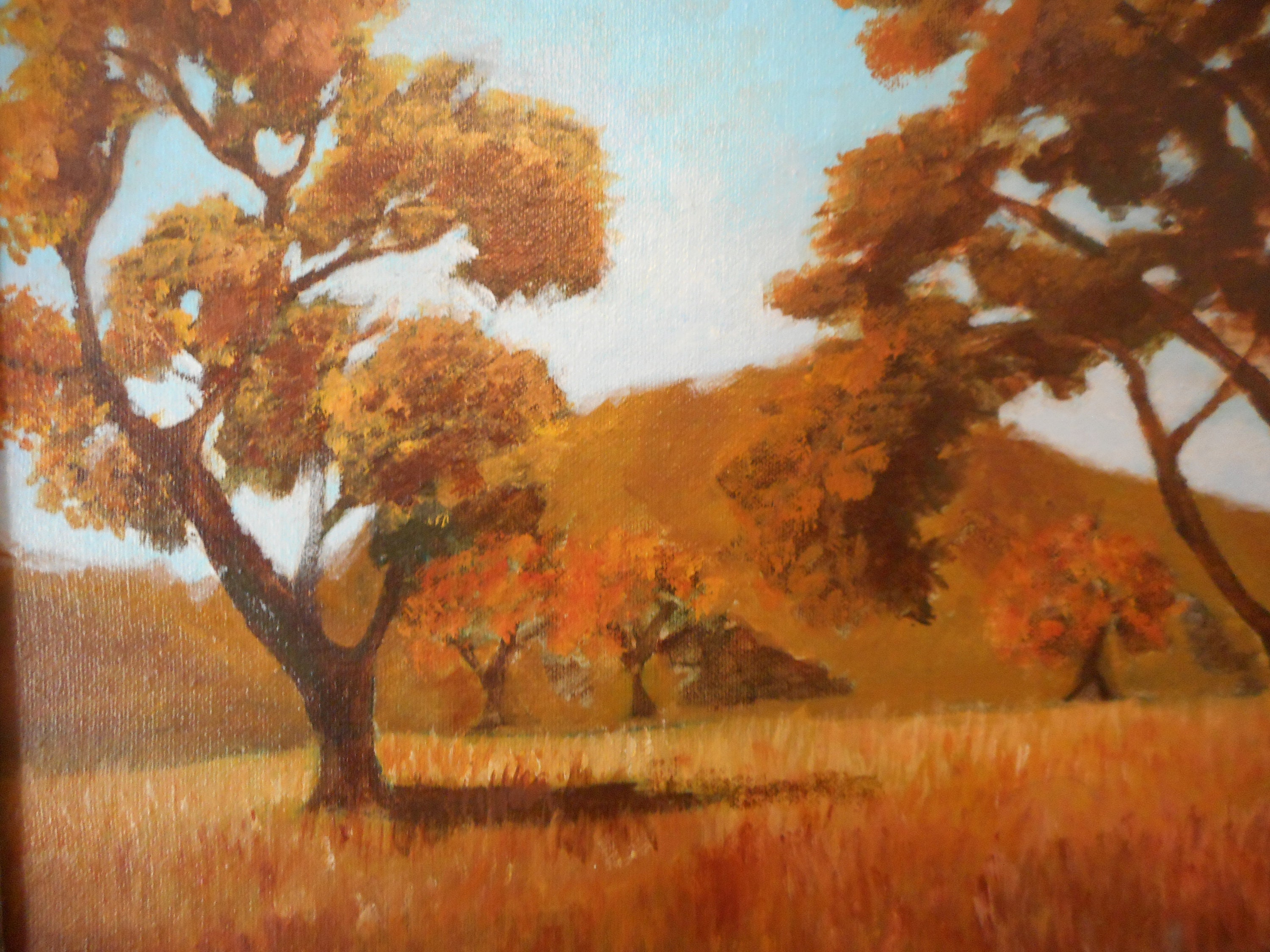 Robles en Rolling Hills Hermosa pintura al óleo enmarcada | Etsy
