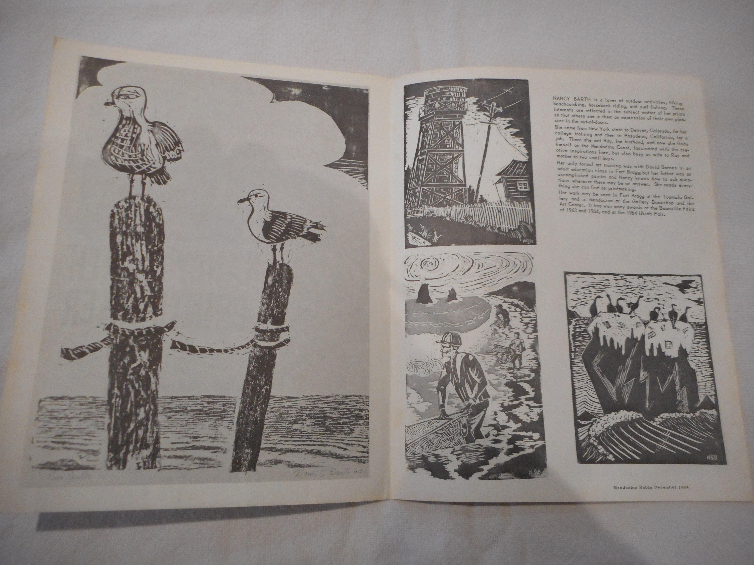 1960's Stylized Briceland Old Bus Intaglio Print by Mendocino Print ...