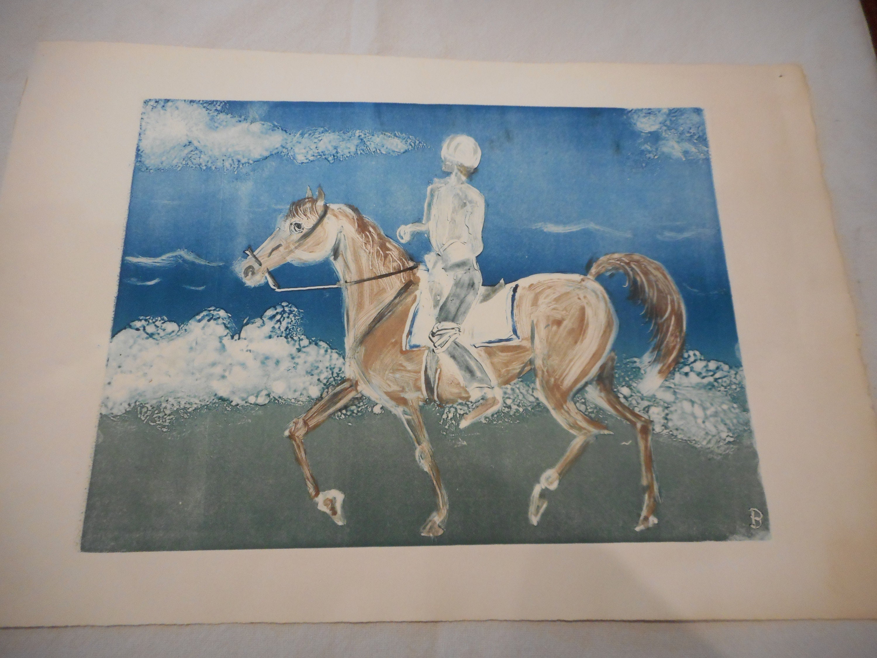 1960s Horse Intaglio Print: Mid-century Modern Original Artwork by ...