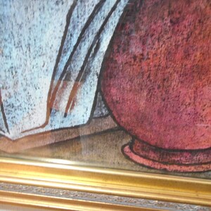 Two Seated Women Mexican Cubist Abstract Mid Century Painting by Jose ...