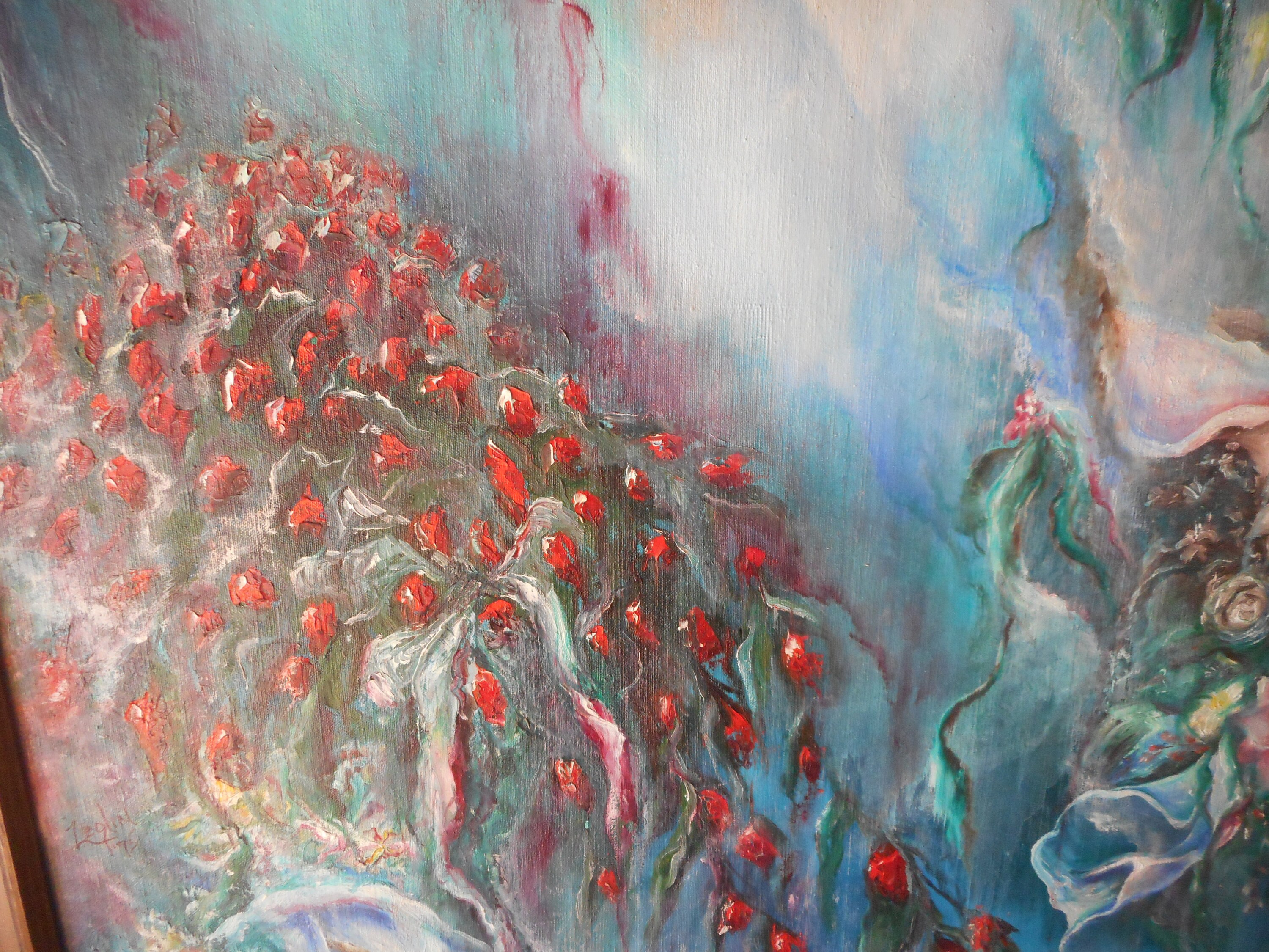 Large Abstract rest in Peace Beautiful Original Oil Painting on Canvas ...