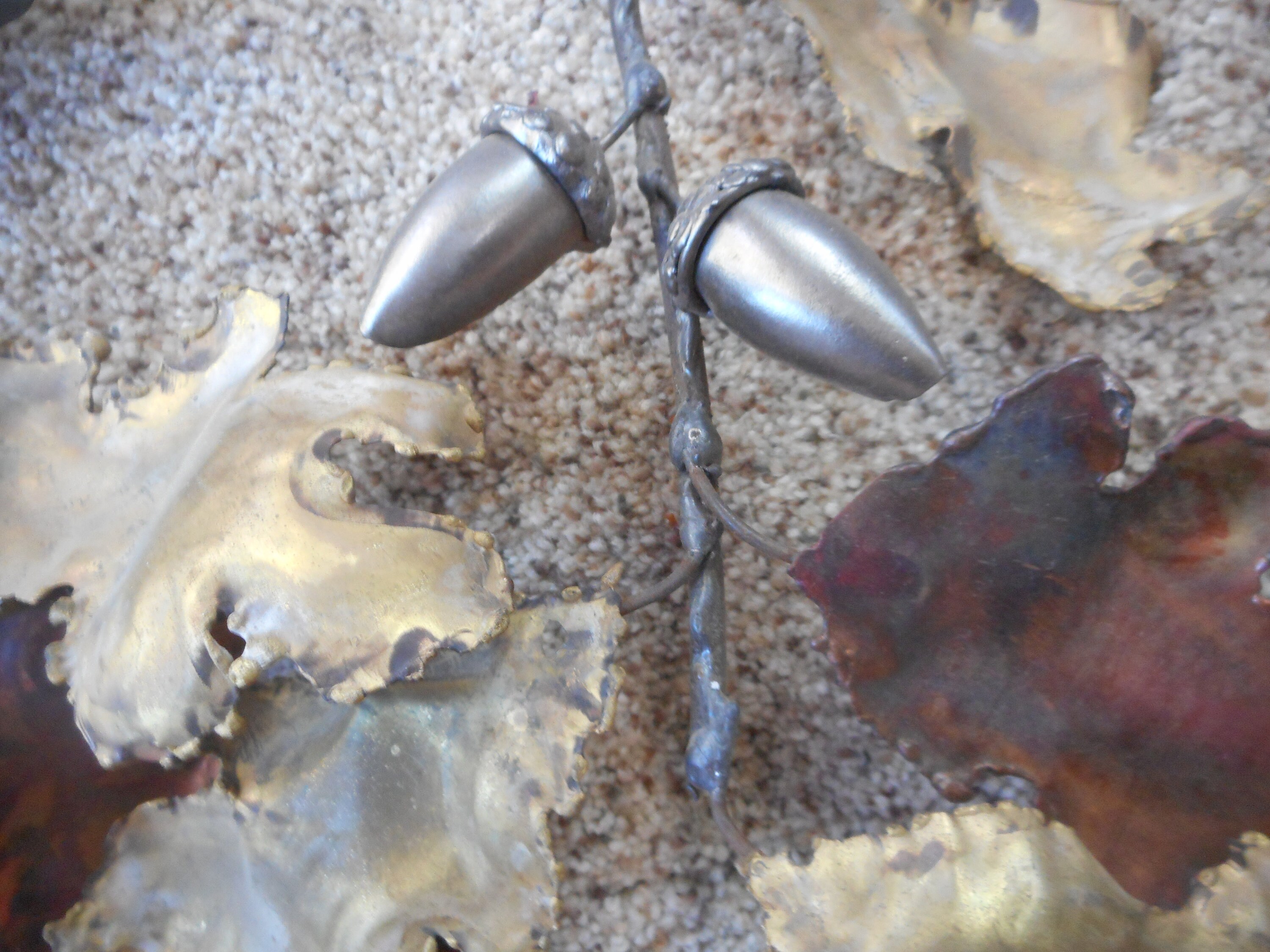 Large Brutalist Metal Sculpture Oak Branch With Acorns Torch - Etsy