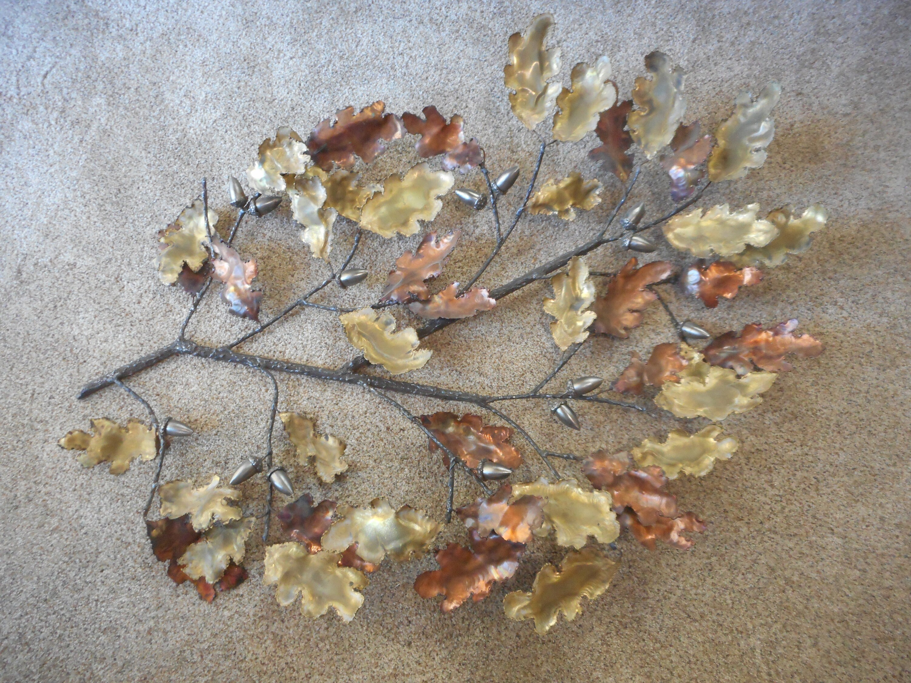 Large Brutalist Metal Sculpture Oak Branch With Acorns Torch - Etsy