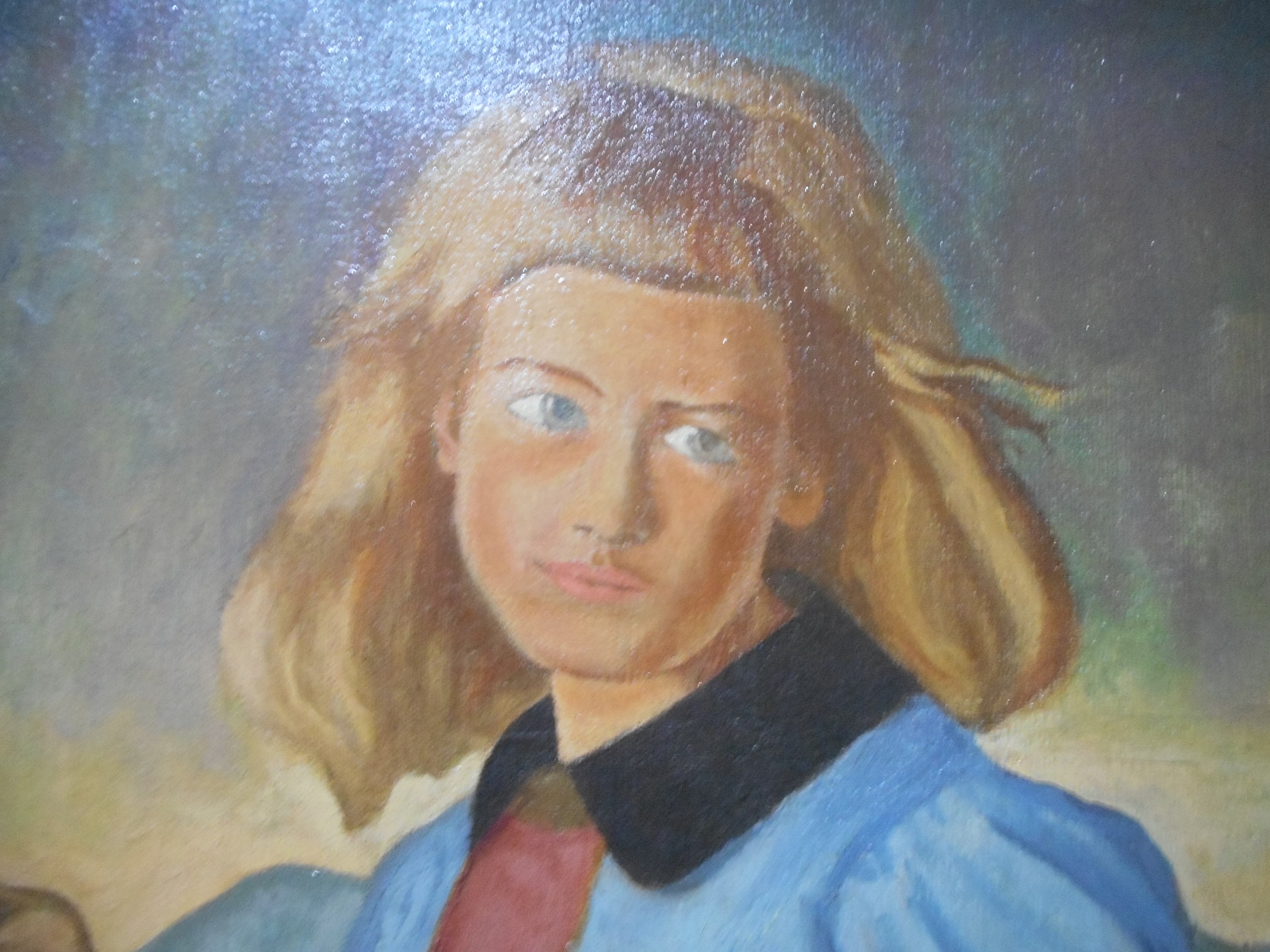 1940's Dutch Girl Portrait in Traditonal Dress in Gilt Ornate Frame ...