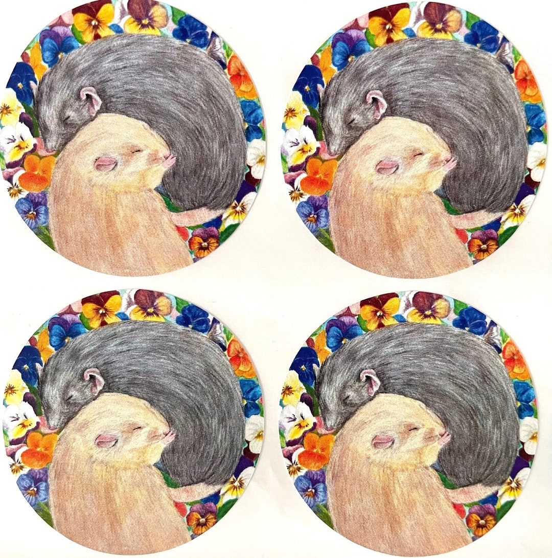 Set of 4 Stickers, Sleeping Rats With Violins - Etsy