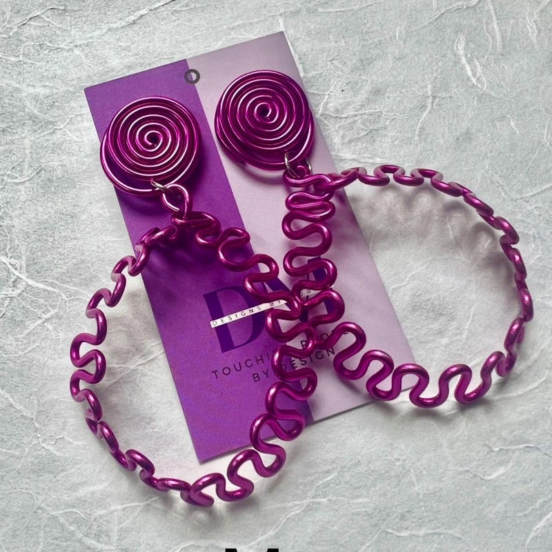 Magenta Purple Gold Hoops - Etsy