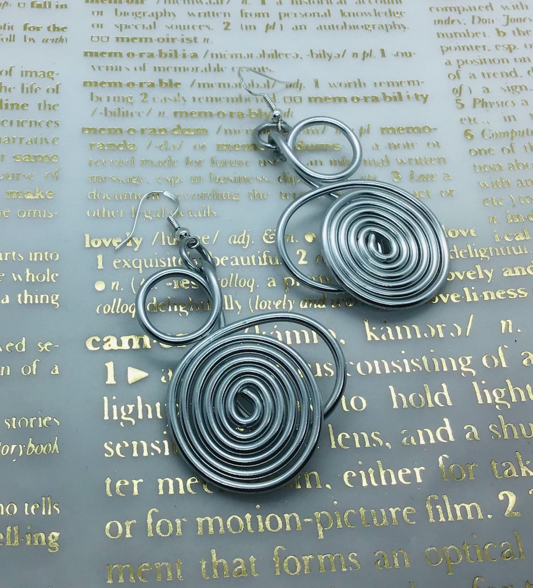 Aluminum Wire Swirl Earrings: Sterling Silver Ear Wire - Etsy