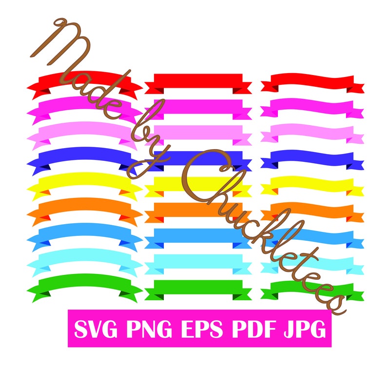 Banners Set SVG for Cutting or Printing - Wavy, Straight, Curvy ...