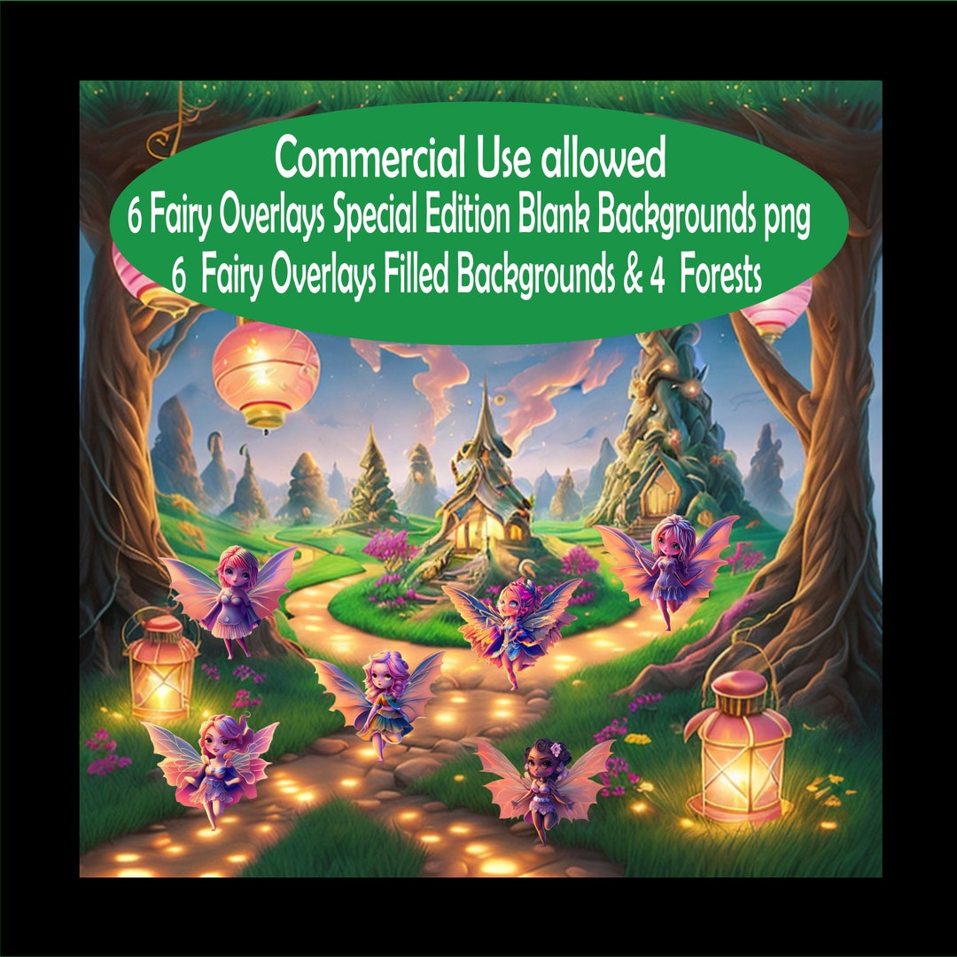 FAIRY BACKGROUND & OVERLAYS - Instant Download, Magical, Forest, Path ...