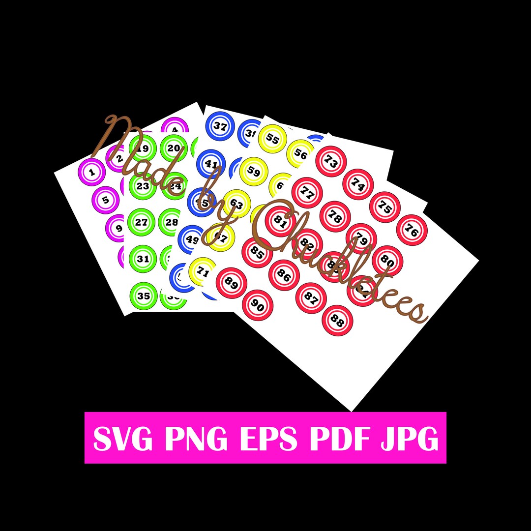 Bingo Svgs Numbers 1-90 of Bingo Numbers - SVG Cutting File + Printing ...