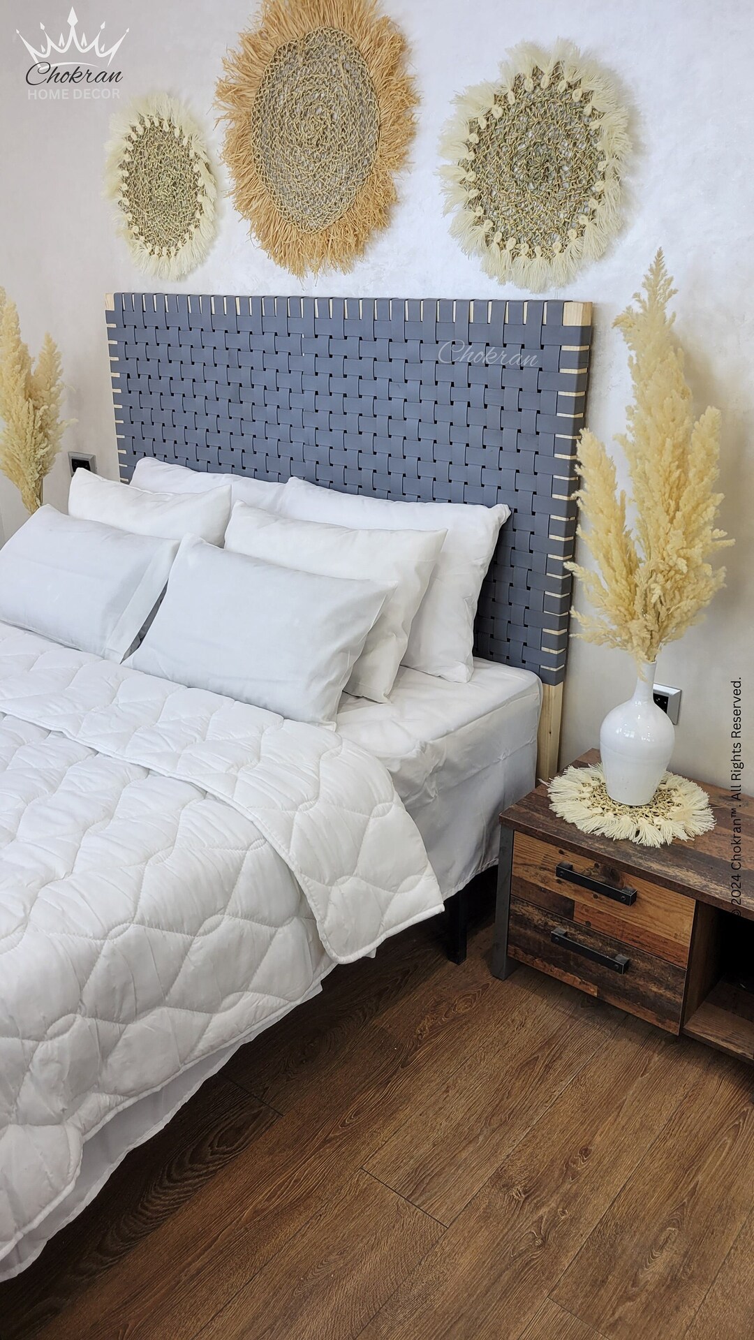 Gray Leather Headboard Legs,queen Size Headboard, King Headboard,woven ...