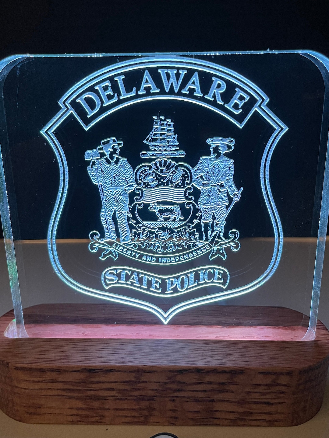 Delaware State Police Badge Acrylic Lighted Plaque. - Etsy
