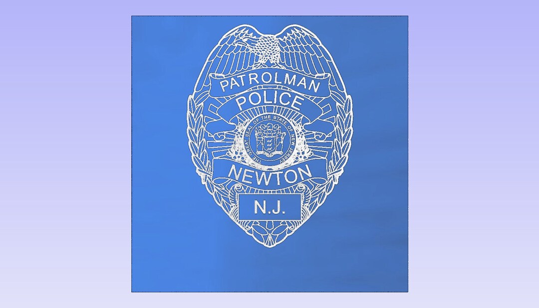 Newton NJ Police Badge Acrylic Lighted Plaque. Police Badge ...