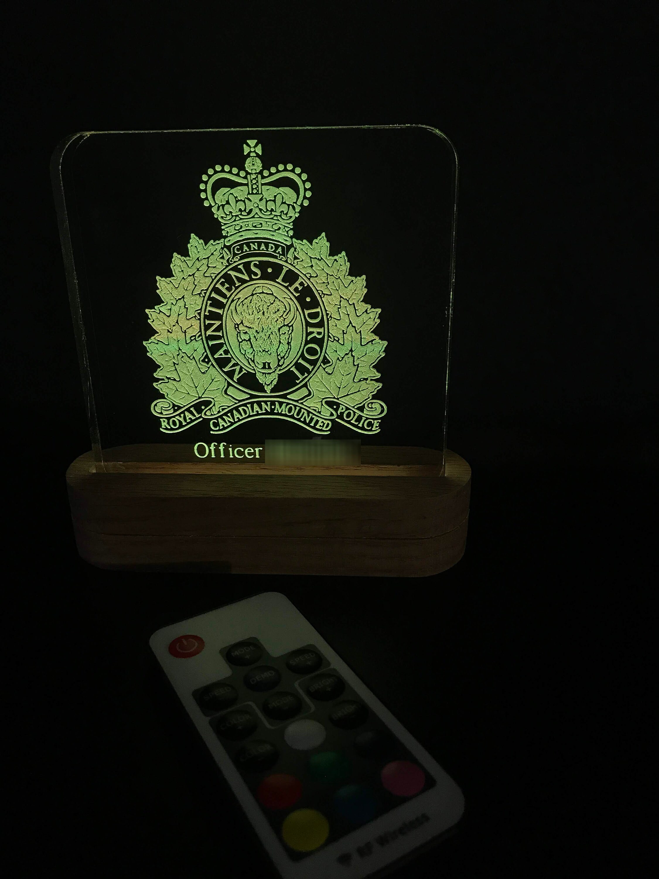RCMP Badge Acrylic Lighted Plaque. Police Badge Personalized - Etsy Canada