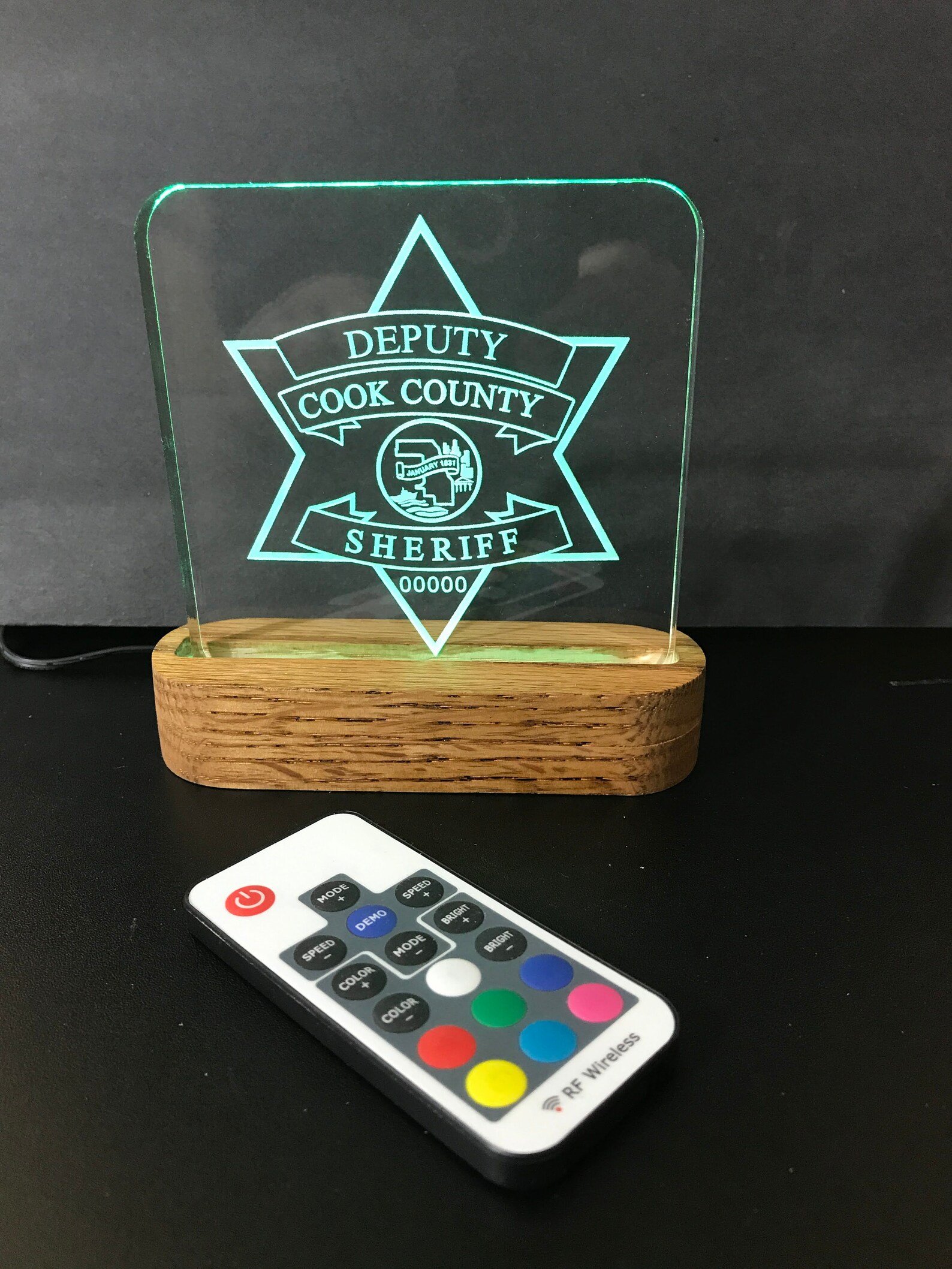 Cook County Sheriff Star Acrylic Lighted Plaque. Police Badge - Etsy