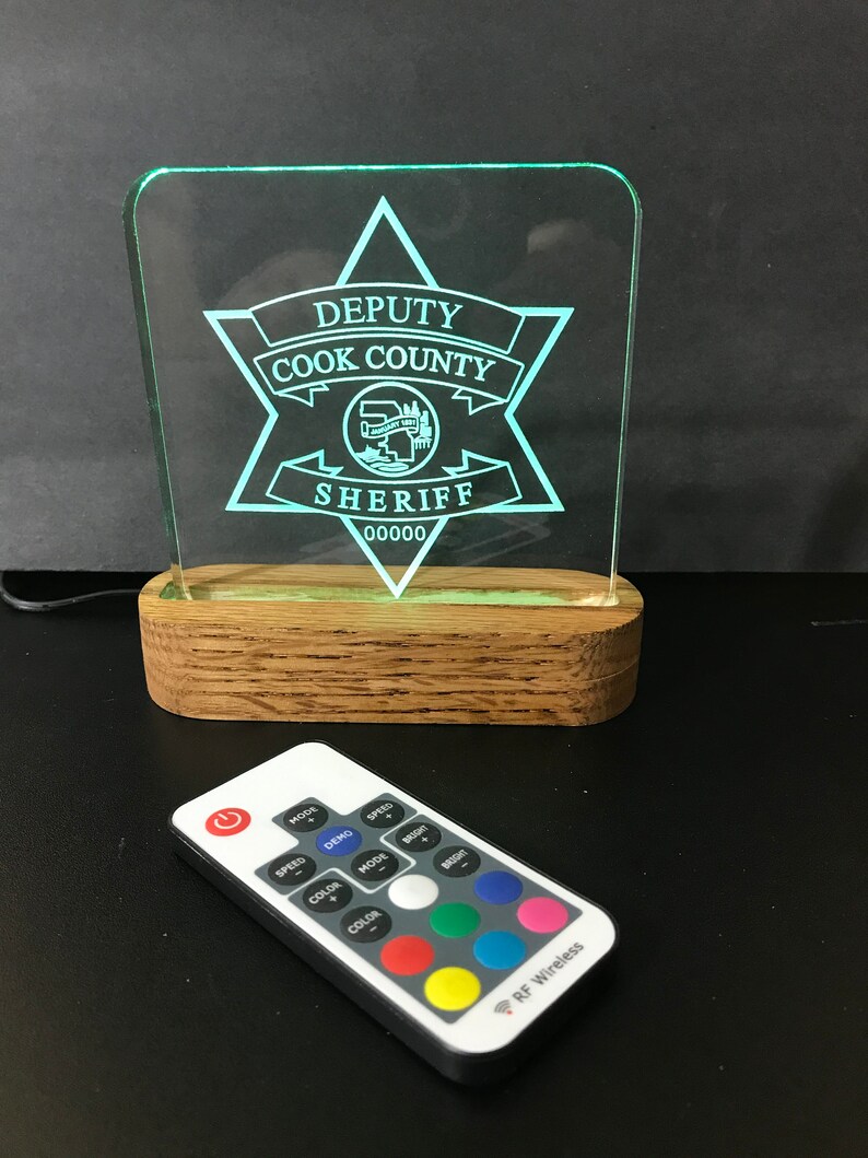 Cook County Sheriff Star Acrylic Lighted Plaque. Police Badge - Etsy