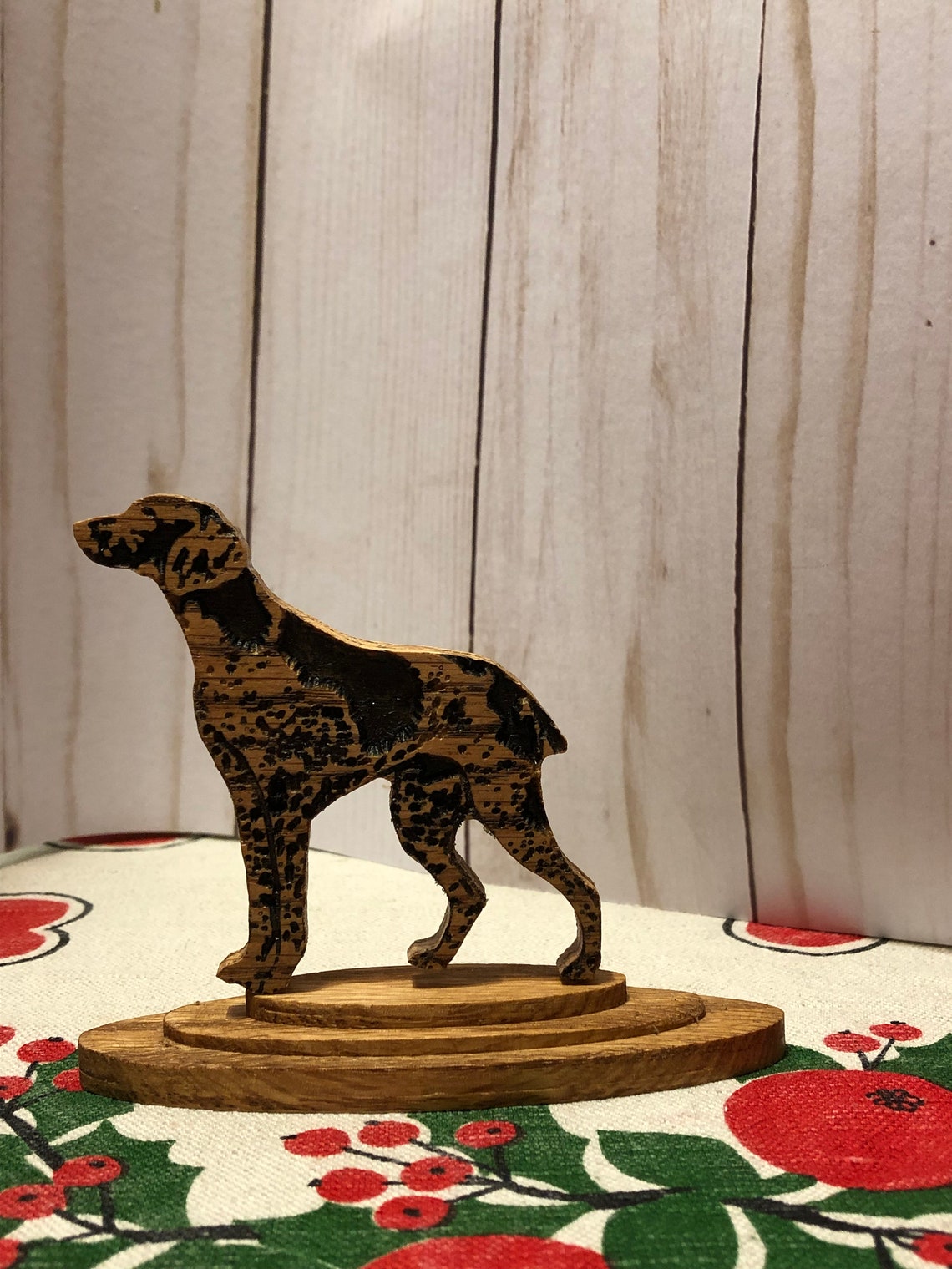 German Shorthaired Pointer Figure on Oak Stand - Etsy