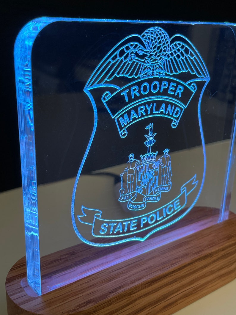 Maryland State Police Badge Acrylic Lighted Plaque. Police Badge ...