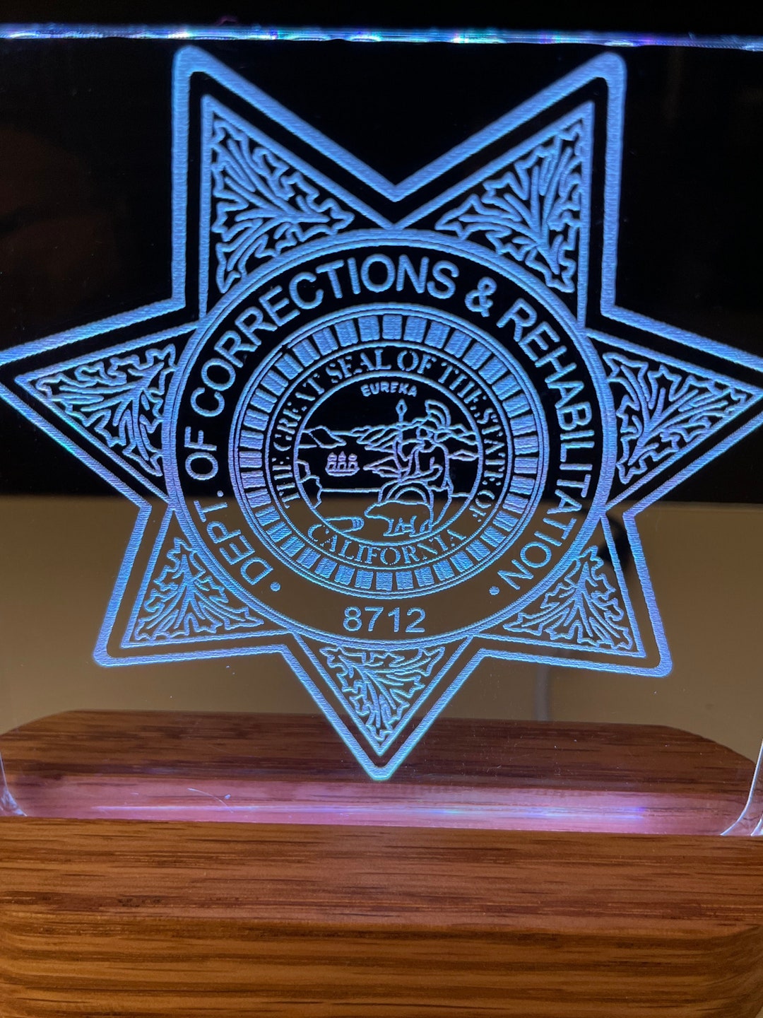 California Dept. of Corrections & Rehabilitation Badge Acrylic Lighted ...