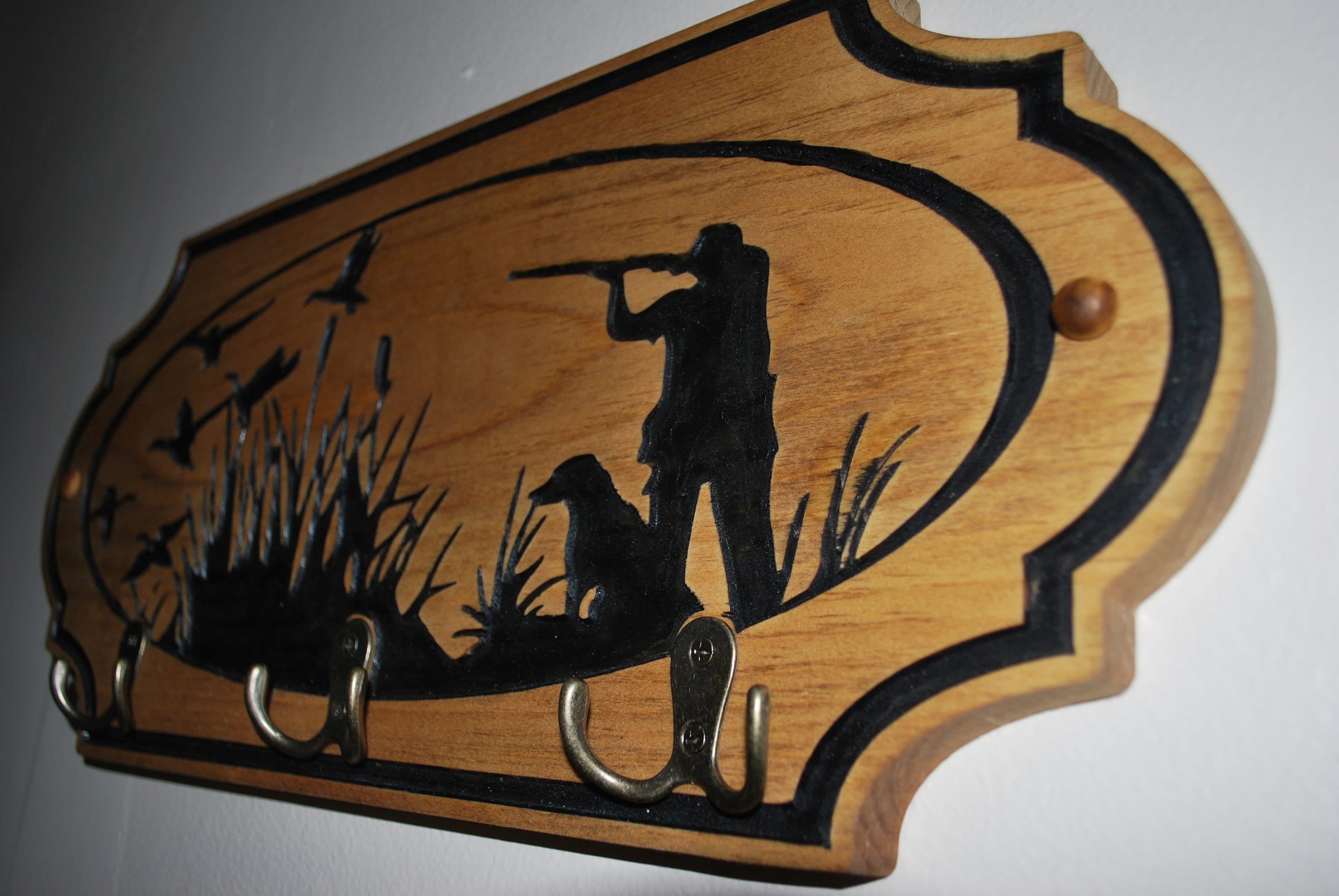 Rustic Engraved Hunting Coat Rack - Etsy