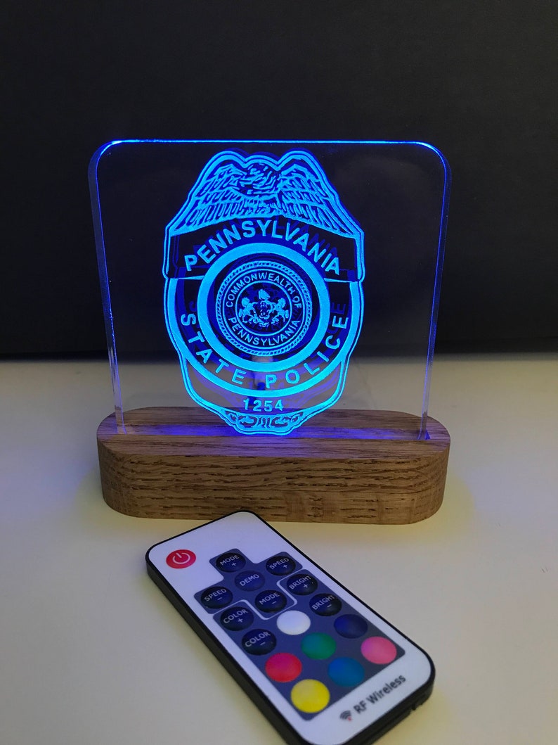 Pennsylvania State Police Badge Acrylic Lighted Plaque. - Etsy