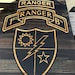 US Army Ranger Flag, Rustic Burnt Wood American Flag, Battalion Patch ...