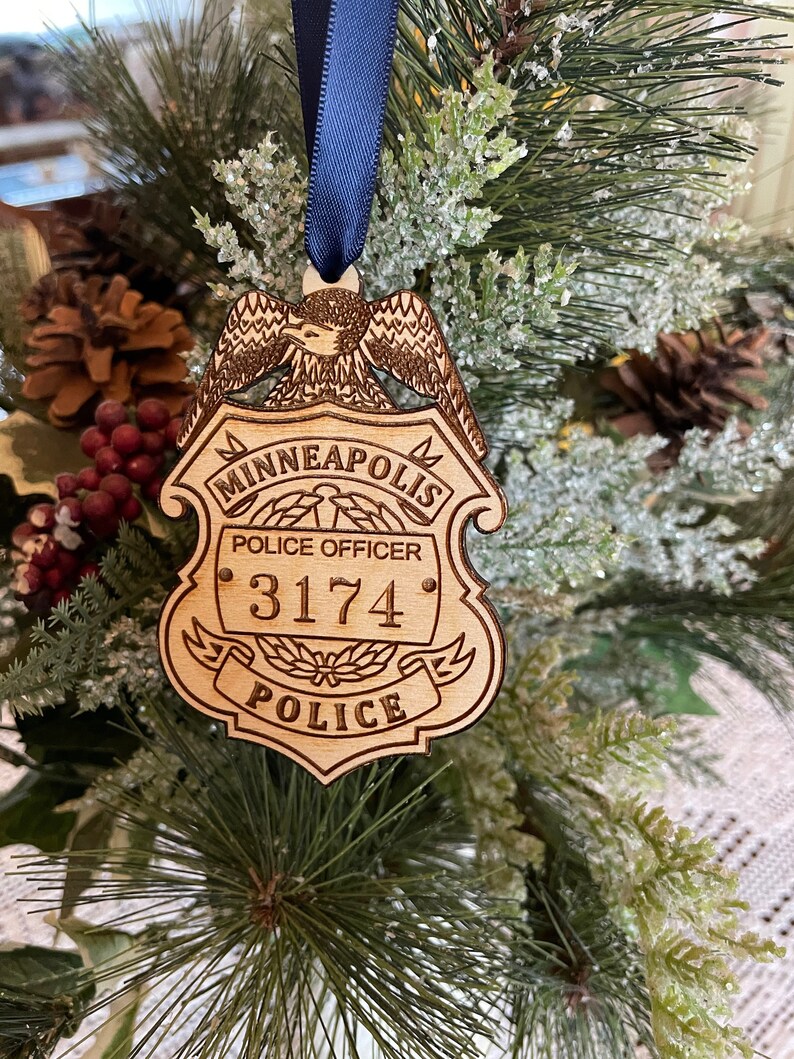 Personalized Minneapolis Police Badge, Christmas Ornament, Gift for ...