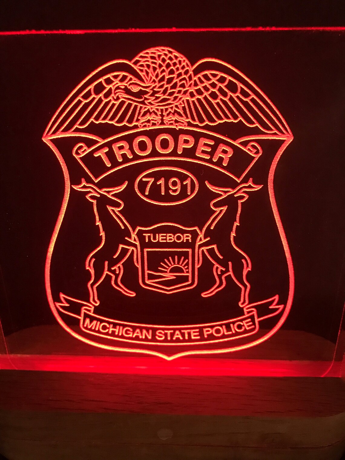 Michigan State Police Badge Acrylic lighted plaque Police | Etsy