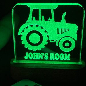 Customizable Tractor Night Light - Personalized Farm-themed Kids ...